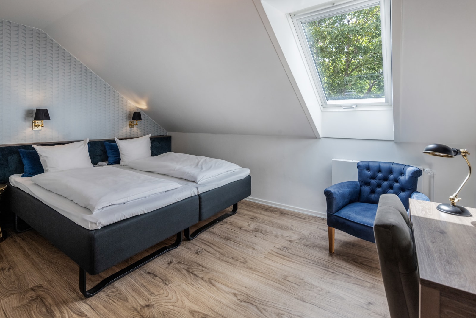 Dobbeltværelser på herregården Scheelsminde i Aalborg